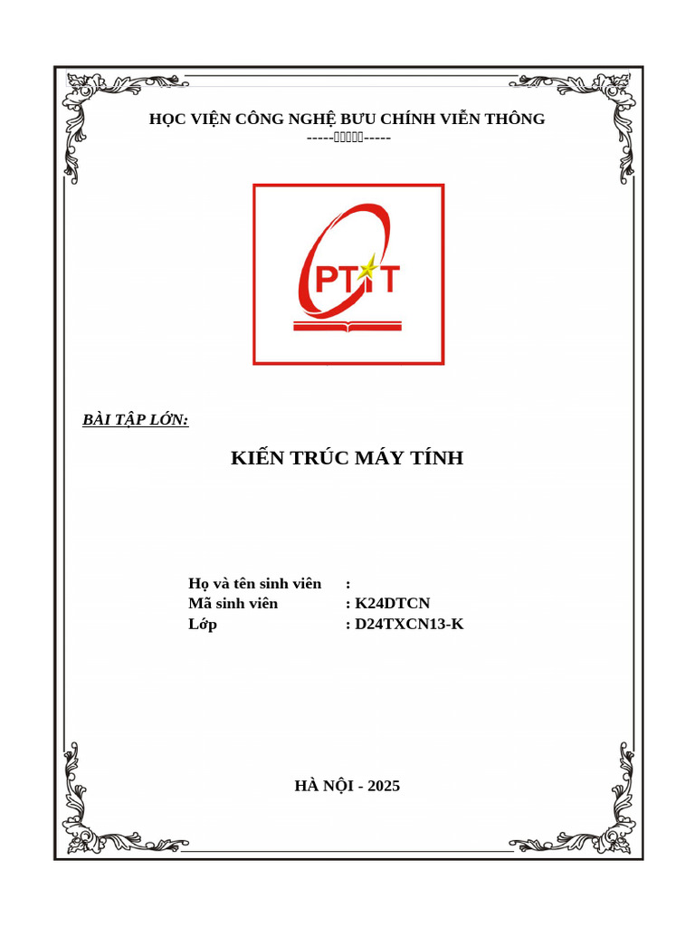 KTMT - Bai Tap Lon | PDF