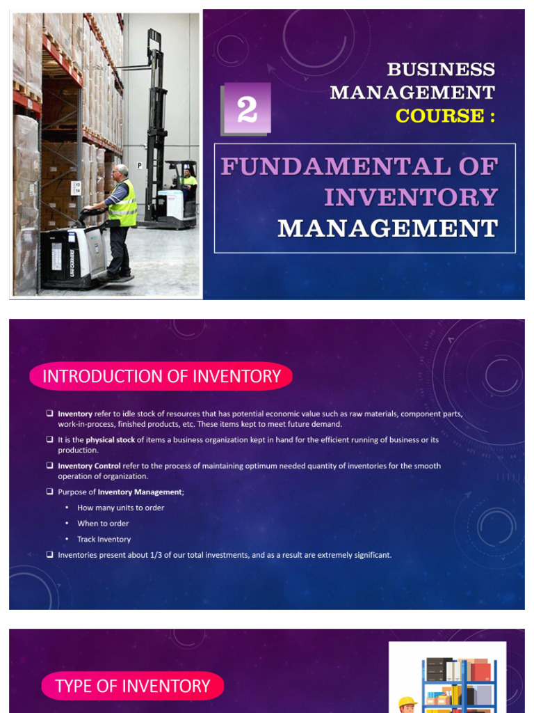 Fundamental of Inventory Management Topic 2 | PDF