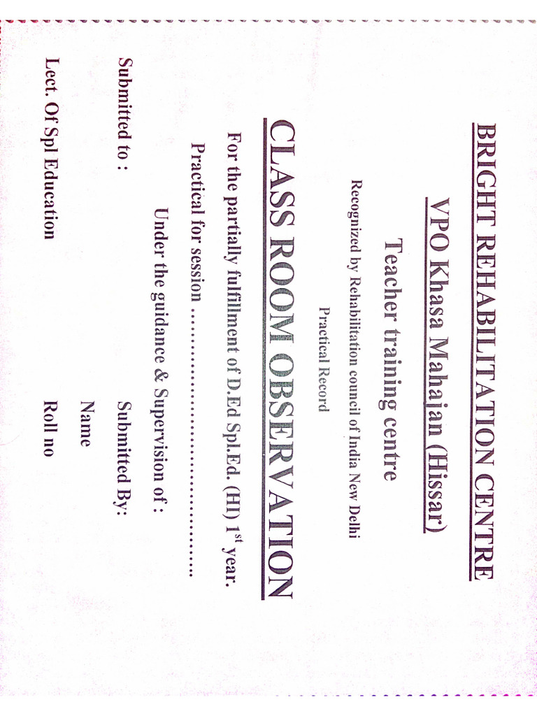 Hi Classroom Observation | PDF