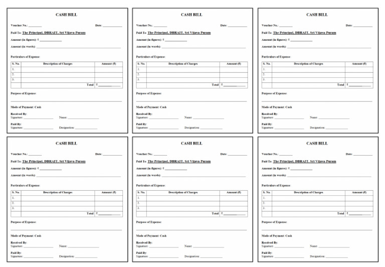 Cash Bill | PDF