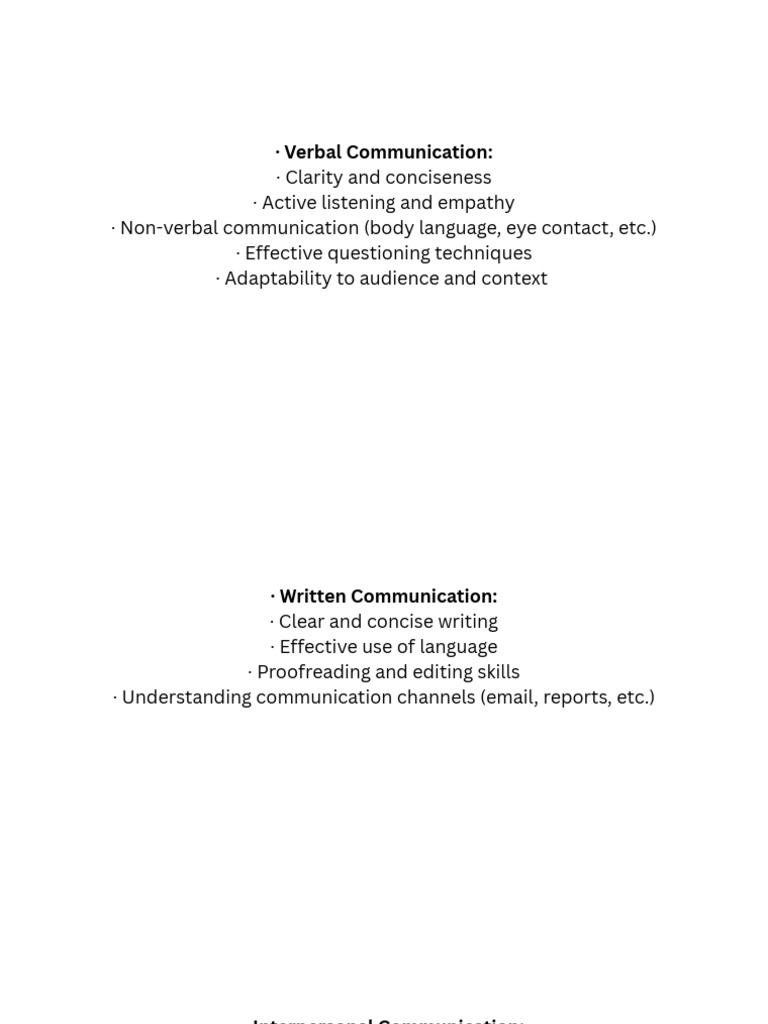 Verbal Communication Clarity and Conciseness Active Listening and ...
