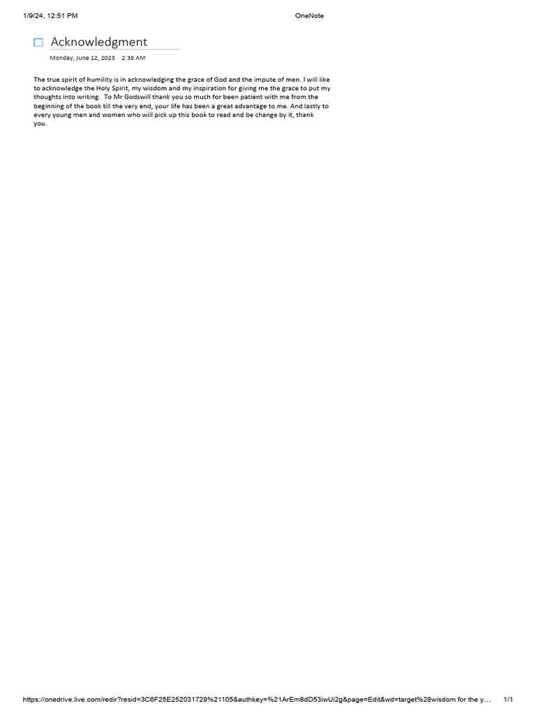 Acknowledgments in "Every Woman" Book | PDF