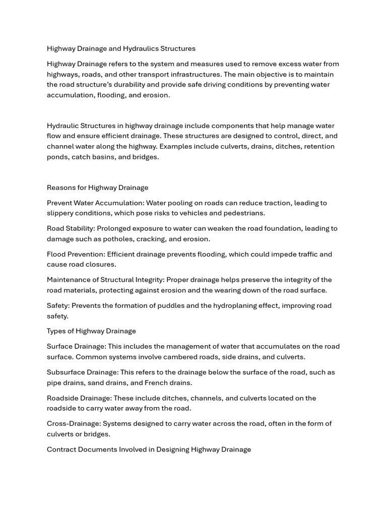 Highway Drainage and Hydraulics Structures | PDF | Flood | Hydrology