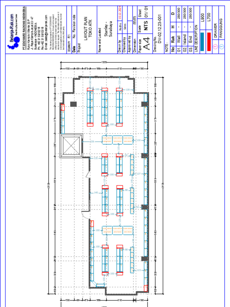 Layout Plan Rak Gondola Toko ATk Stanley - Merr - Surabaya-Model | PDF