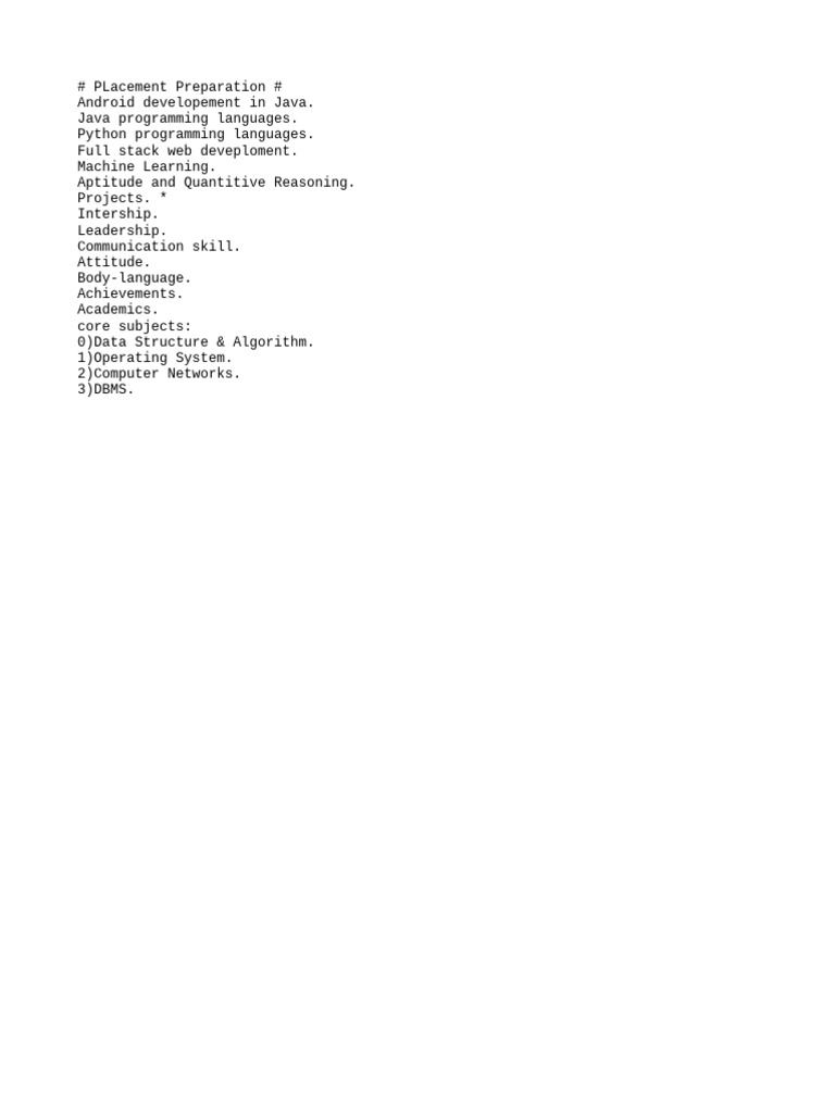 # PLacement Preparation # | PDF