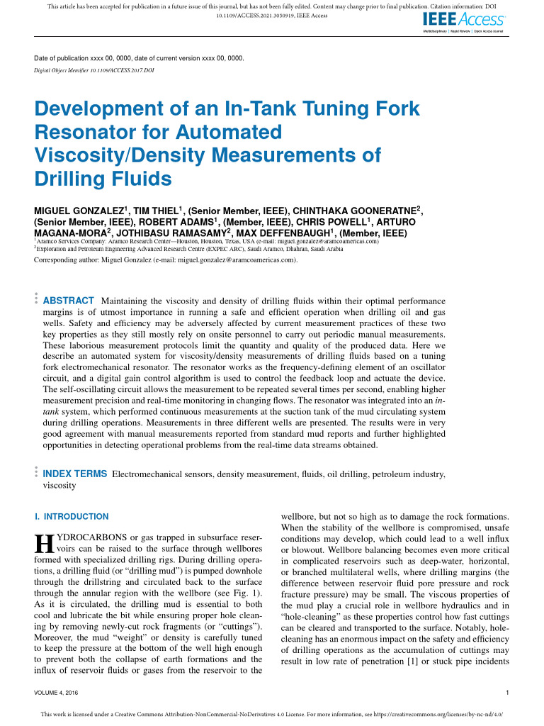 Development of An in Tank Tuning Fork Resonator For Automated Viscosity ...