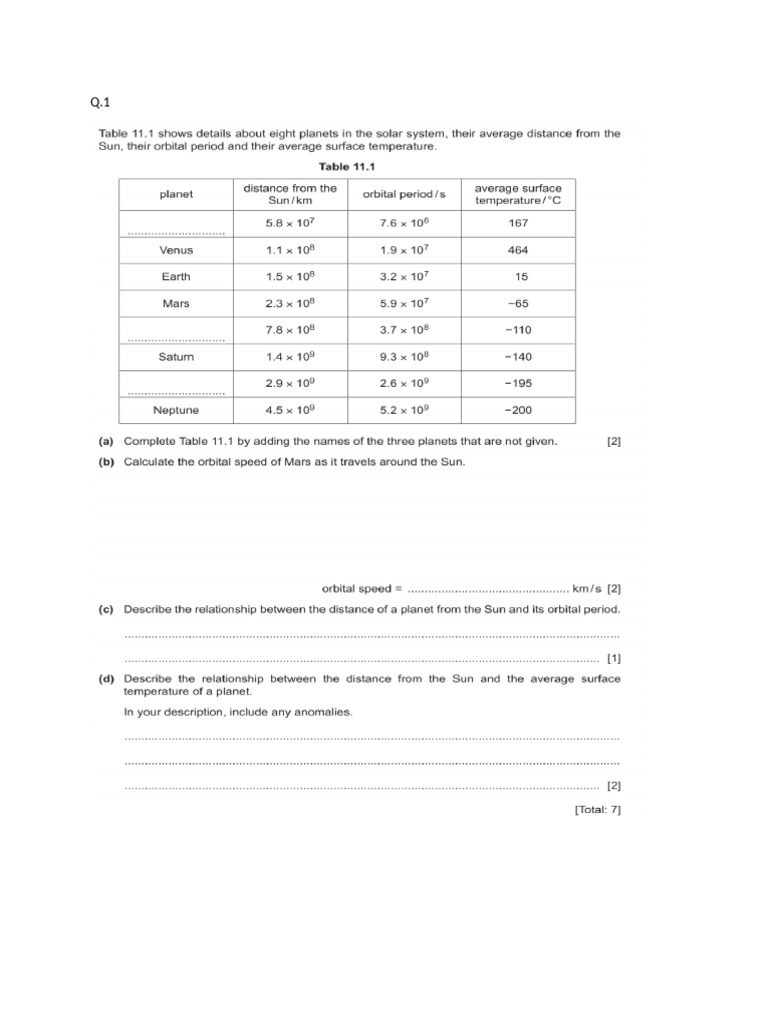 GCE O Level Physics Space Physics 25 Earth and The Solar System | PDF
