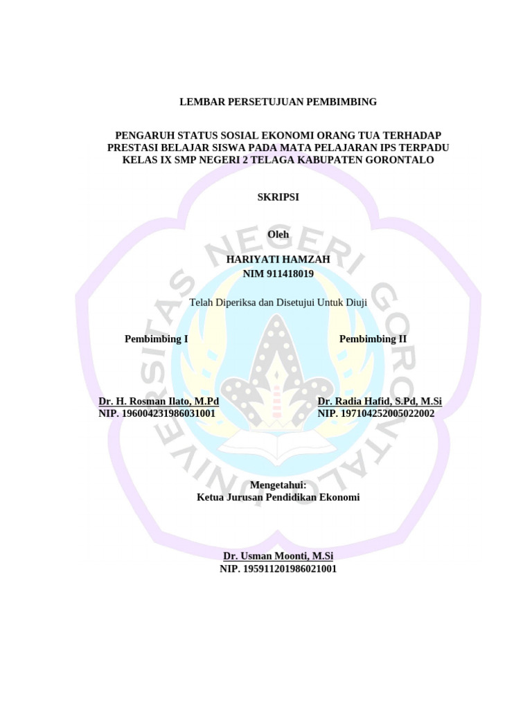 Lembar Persetujuan Dan Pengesahan Pembimbing | PDF