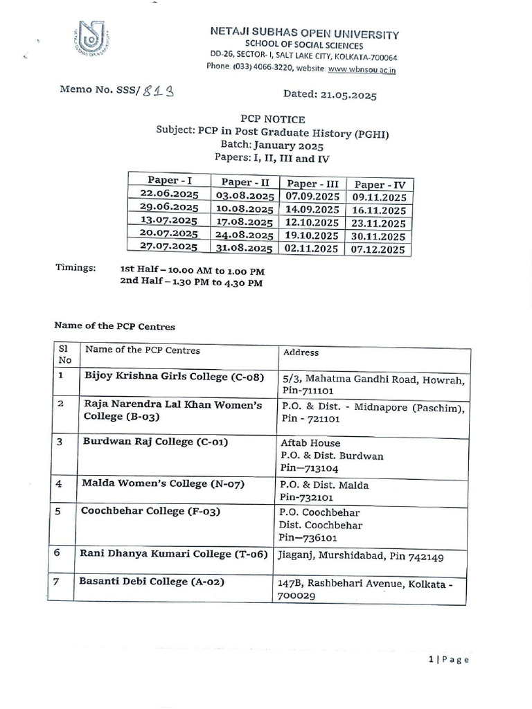 PCP PGHI January 2025 Batch Paper I IV | PDF