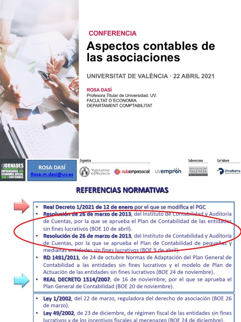 Aspectos Contables Asociaciones Abril 2021 | PDF | Contabilidad ...