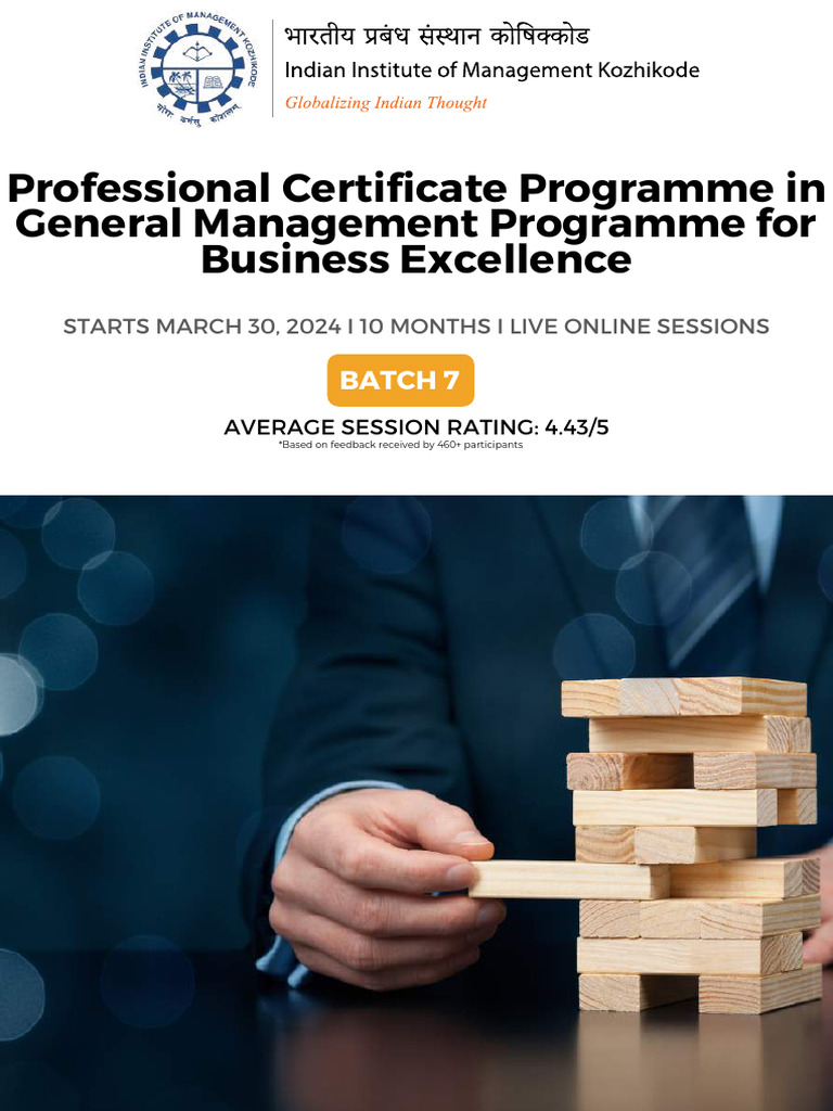 IIMK GMPBE Brochure B7 R1 | PDF | Business