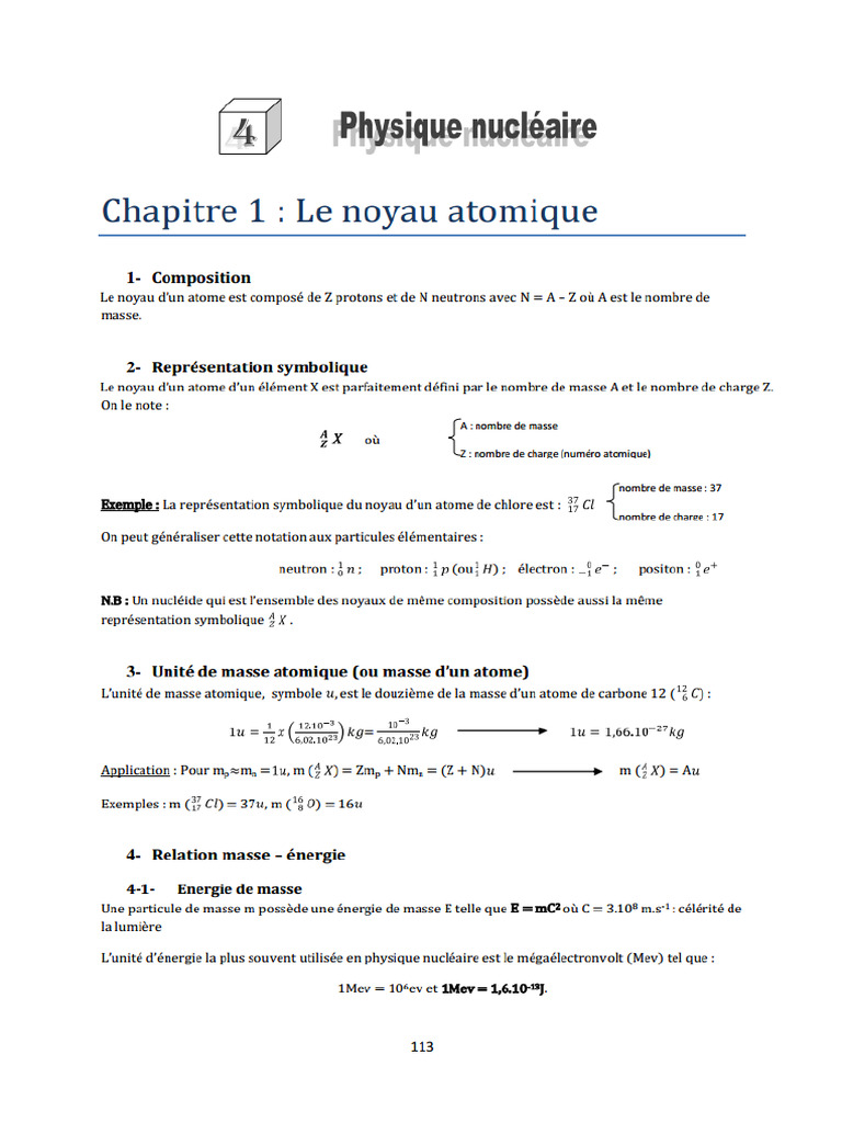 Cours & Exo Physique Nucléaire C-D | PDF
