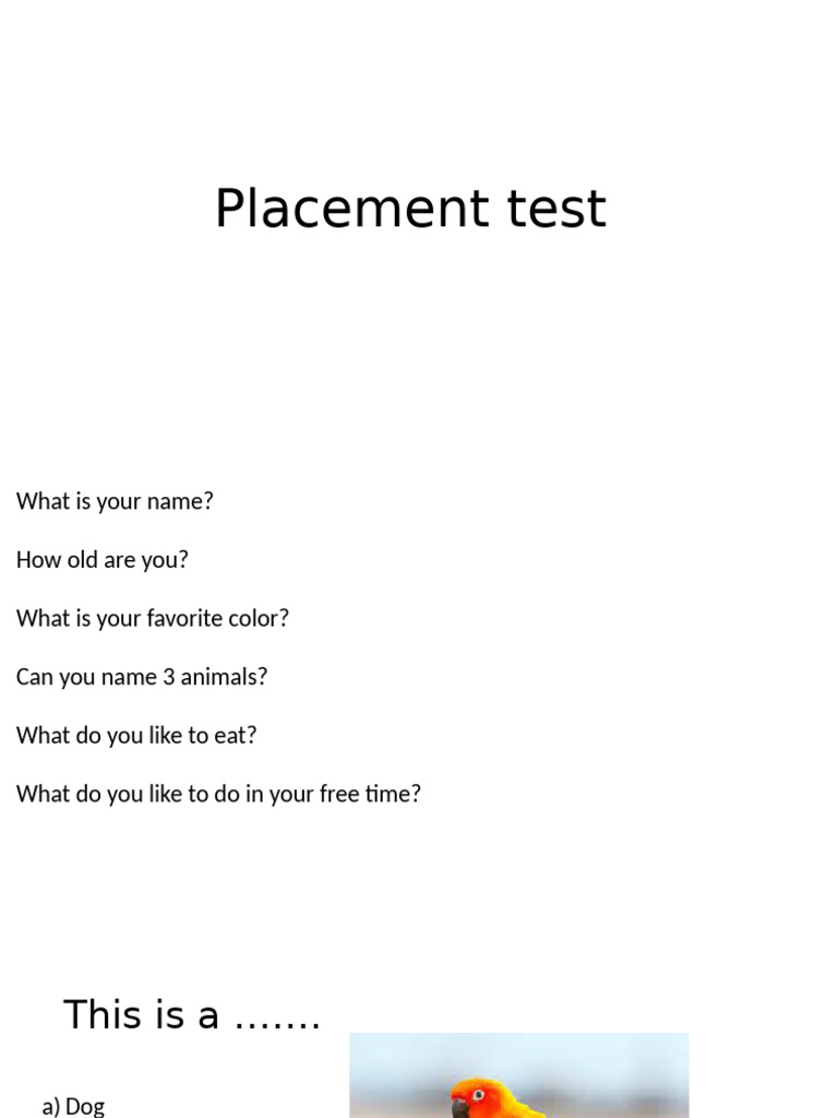 Placement Test | PDF