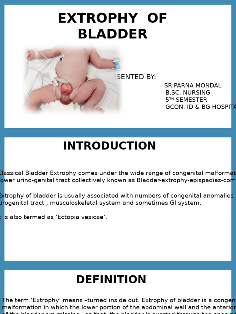 Extrophy of BLADDER | PDF | Urinary Incontinence | Urinary Tract Infection