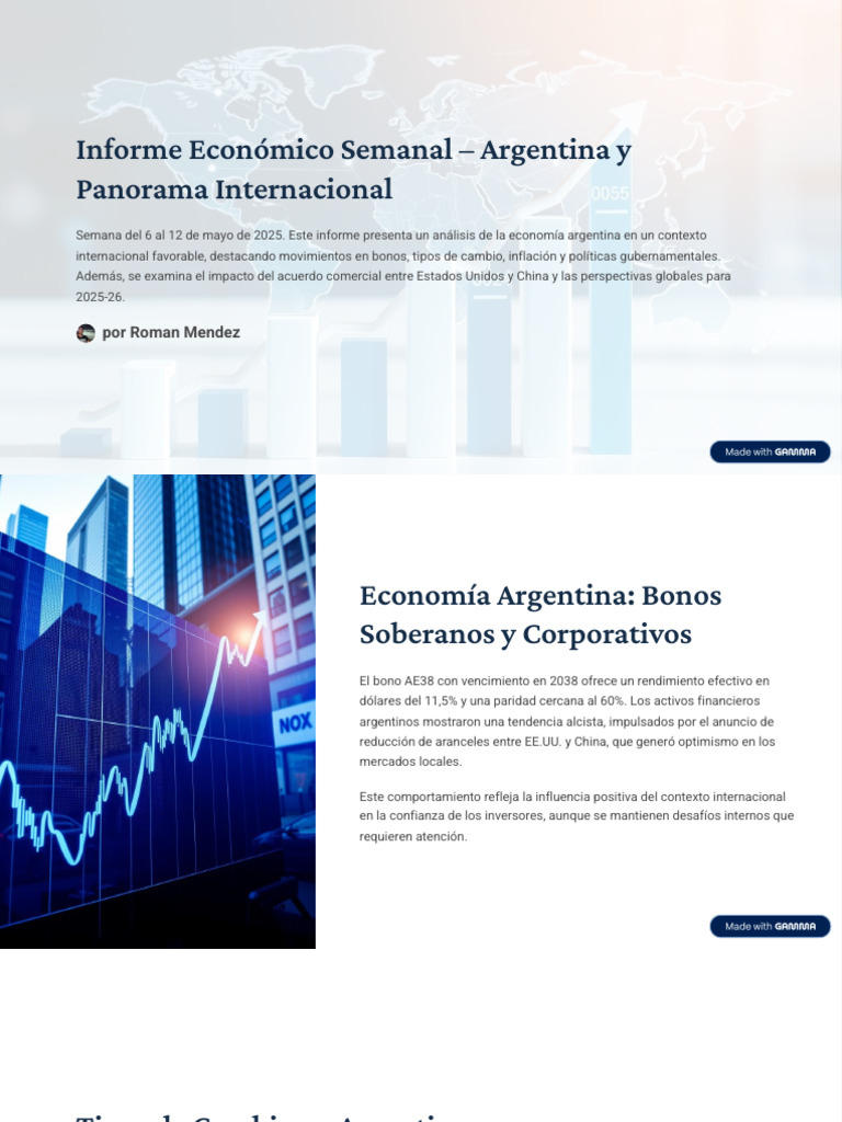 Informe Economico Semanal Argentina y Panorama Internacional | PDF | Inflación | Economias