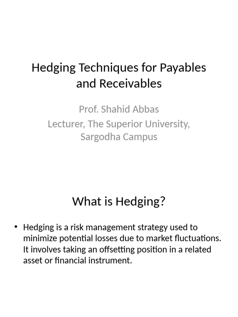 Hedging Techniques for Businesses | PDF | Hedge (Finance) | Financial Risk