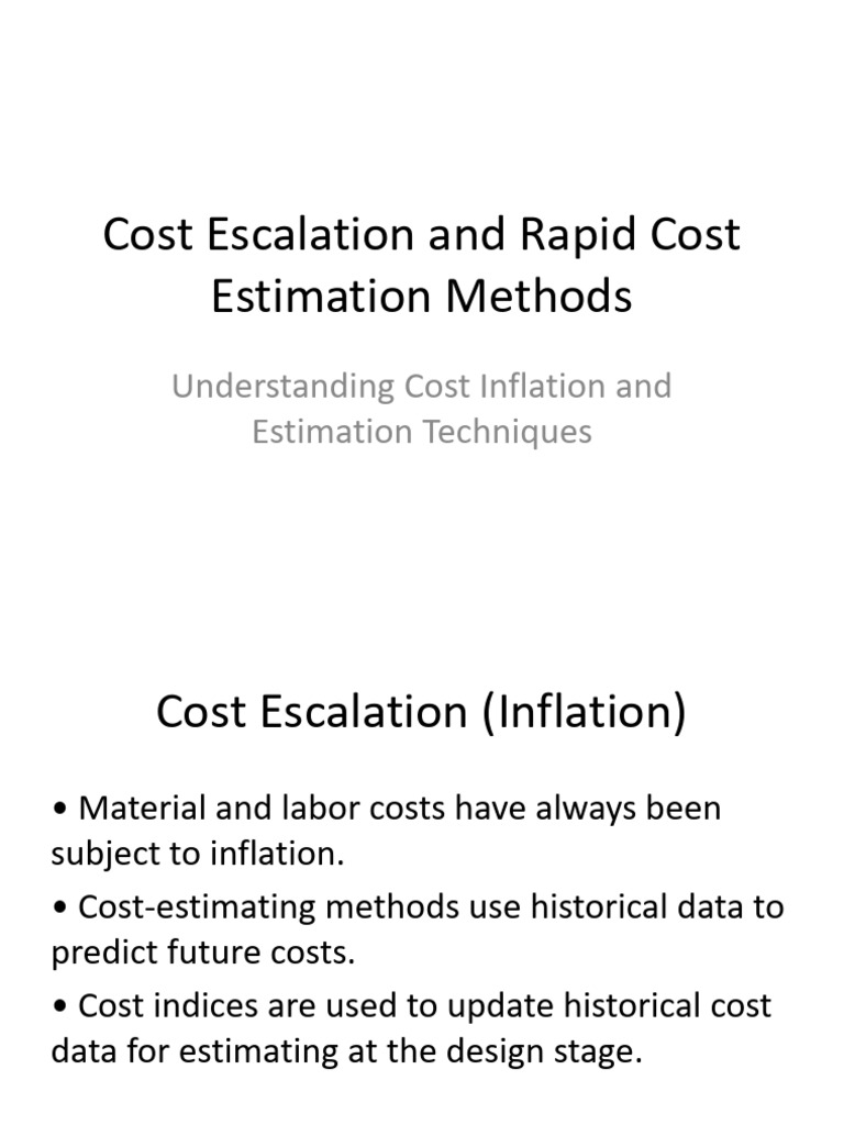 Cost Escalation and Rapid Cost Estimation | PDF | Inflation