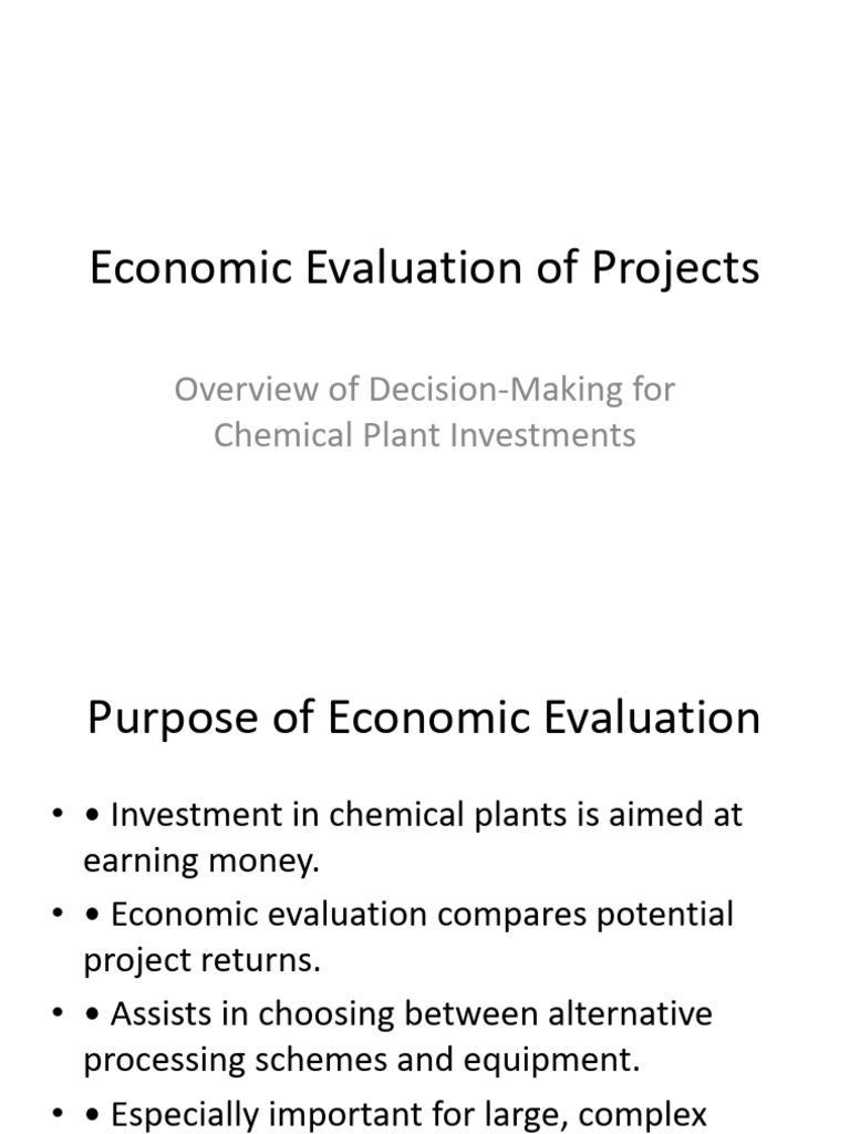 Economic Evaluation for Chemical Projects | PDF | Net Present Value ...