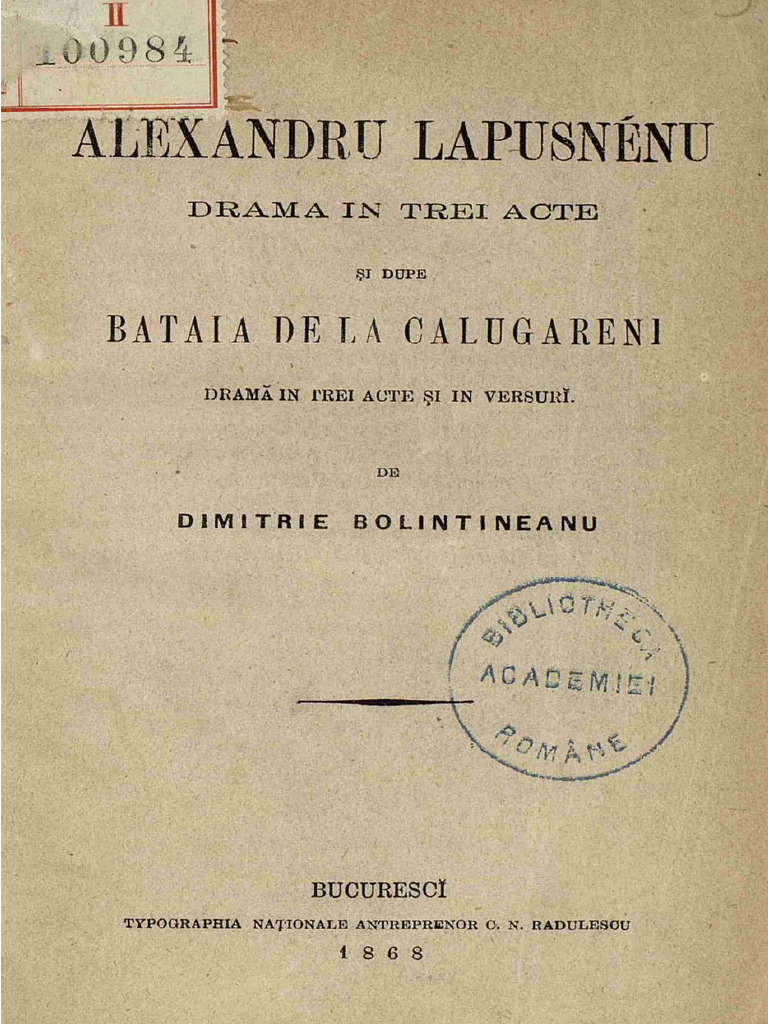 Bolintineanu-Lapusneanu Voda | PDF