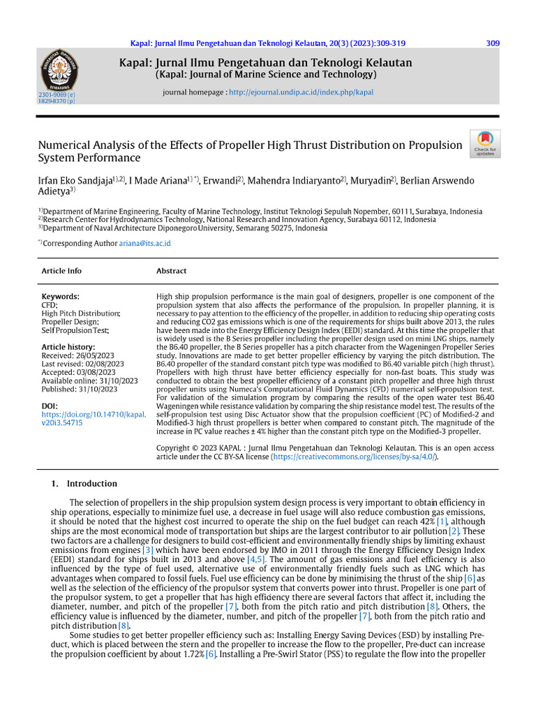 High Thrust Propeller Efficiency Analysis | PDF | Propeller | Marine ...