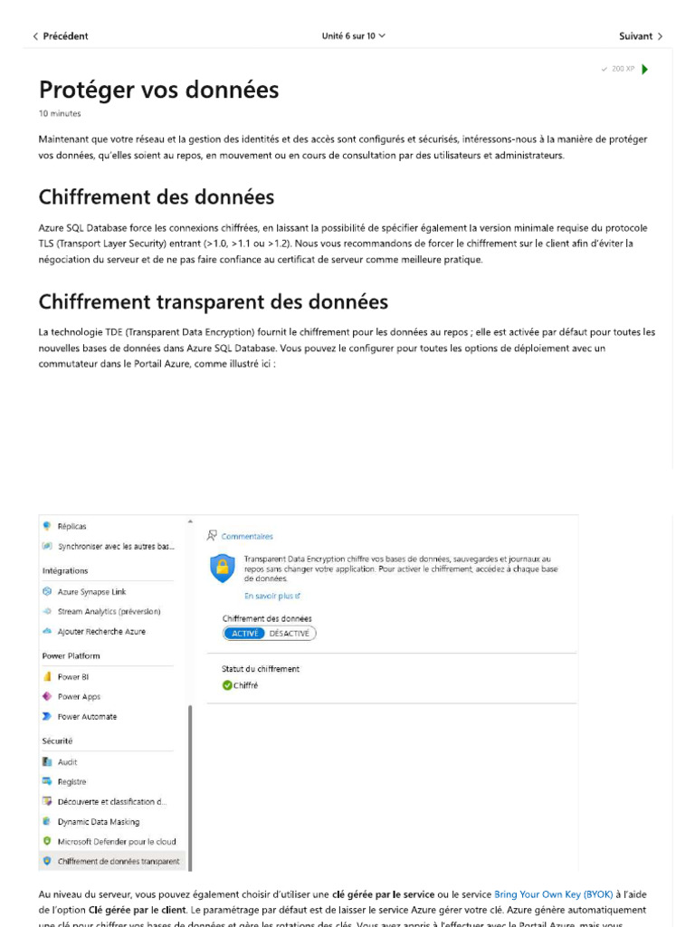 Chapitre5 Protéger Données Azure SQL | PDF