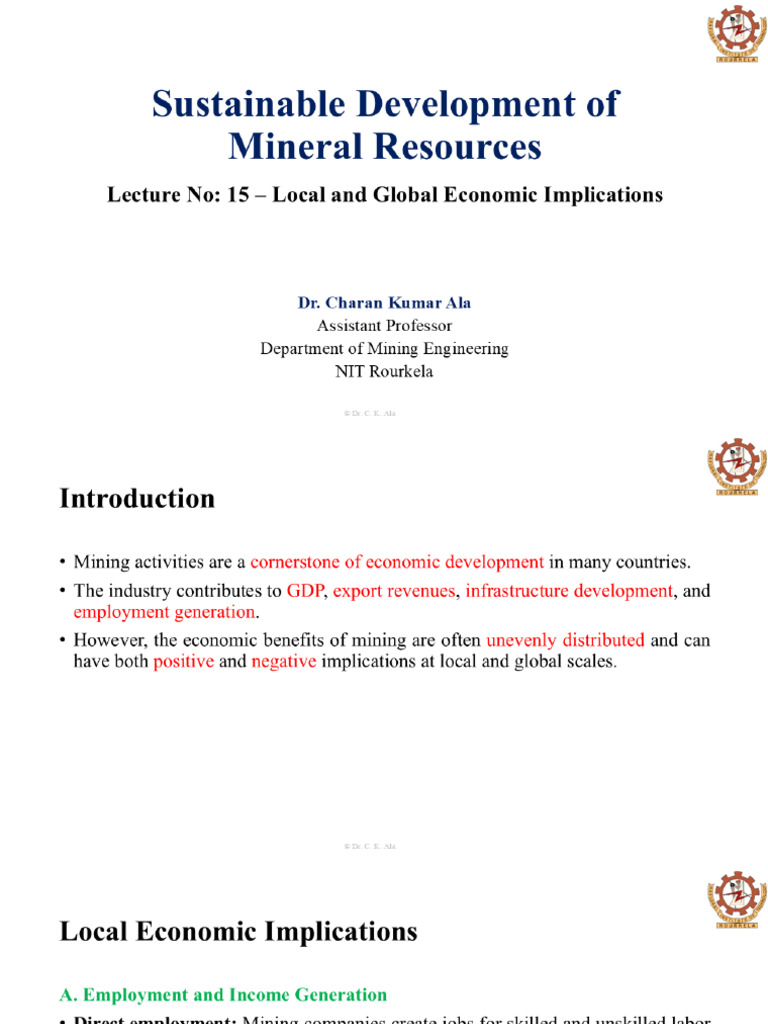 Lecture 15 - Local and Global Economic Implications | PDF