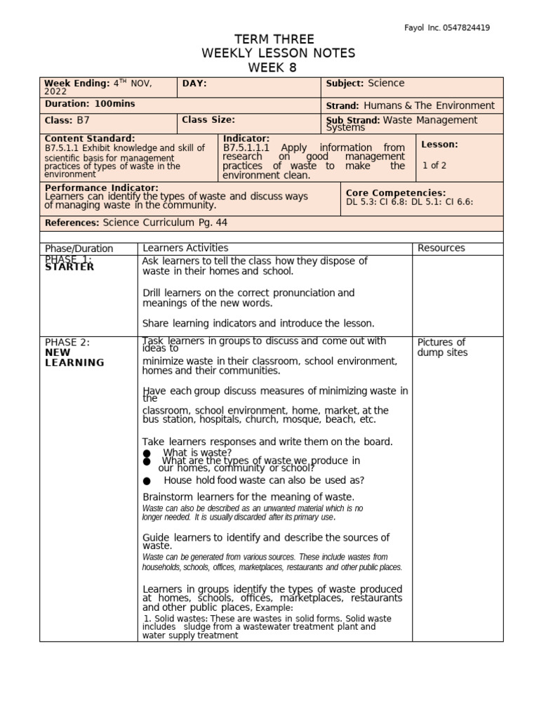 Basic 7 Term 3 Week 8 Science | PDF | Waste | Biodegradation