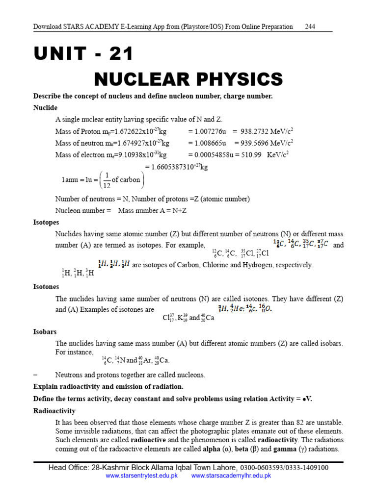 Physics Nbs 2025 Worksheet+notes | PDF | Nuclear Physics | Neutron