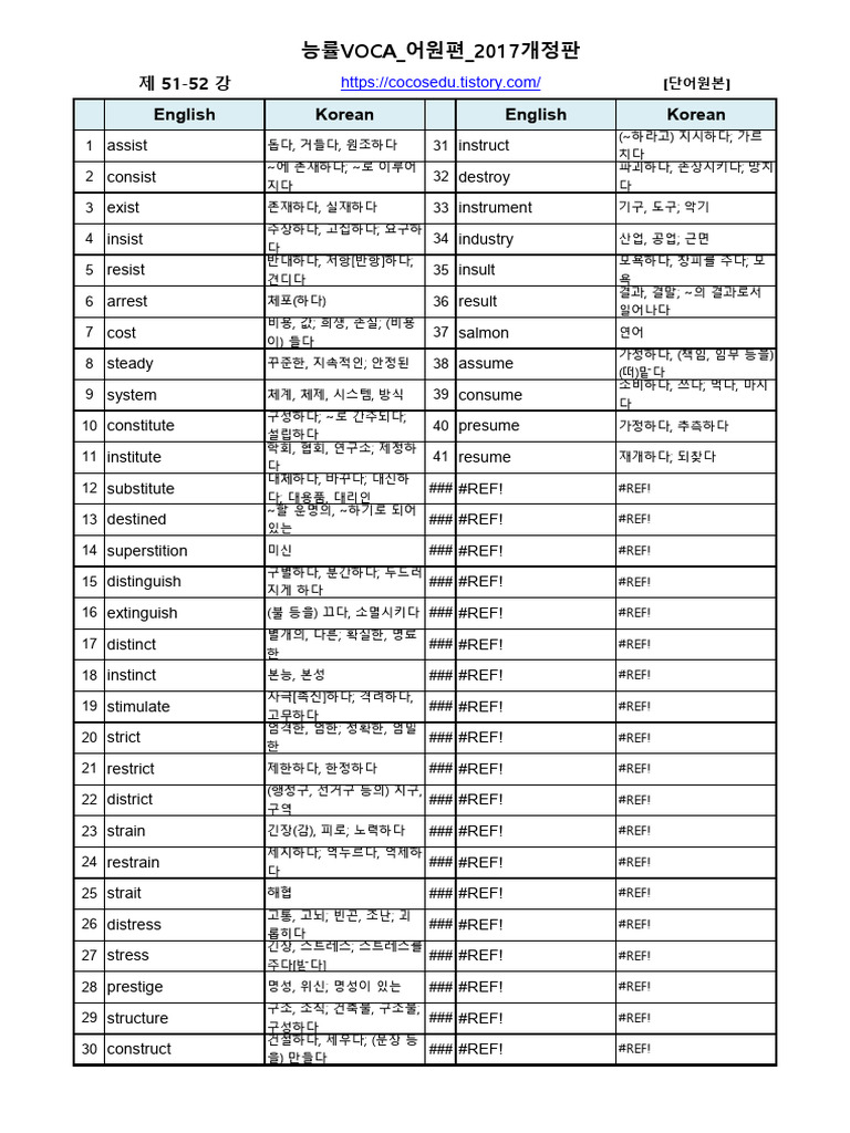 능률VOCA - 어원편 - 2017개정판 (51-52) | PDF