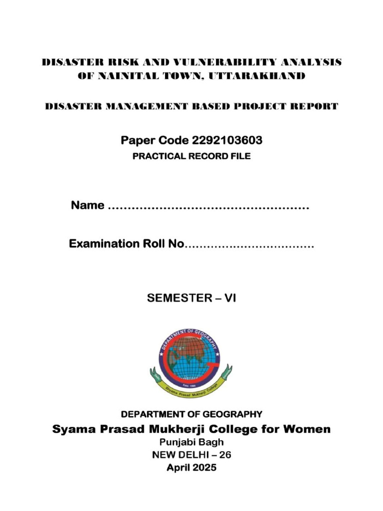 Nainital Disaster Risk Analysis Report | PDF | Natural Disasters | Hazards