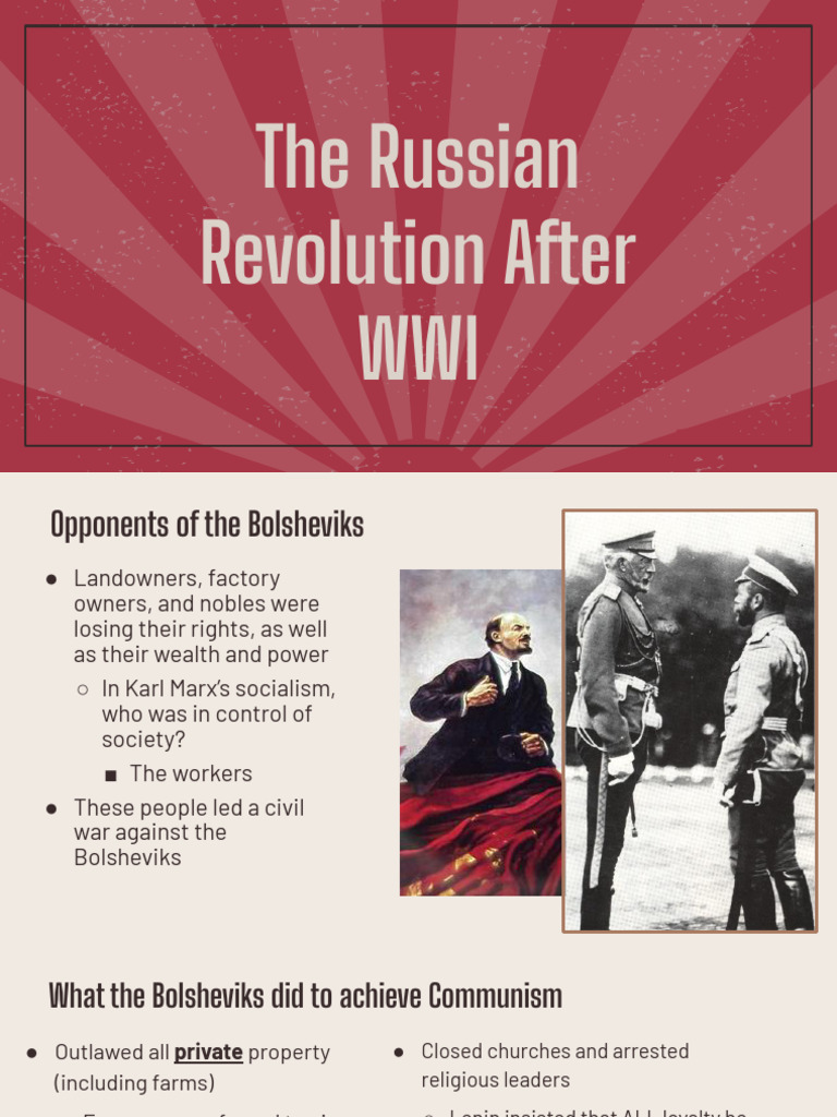 Russian Revolution After WWI | PDF | Vladimir Lenin | Joseph Stalin
