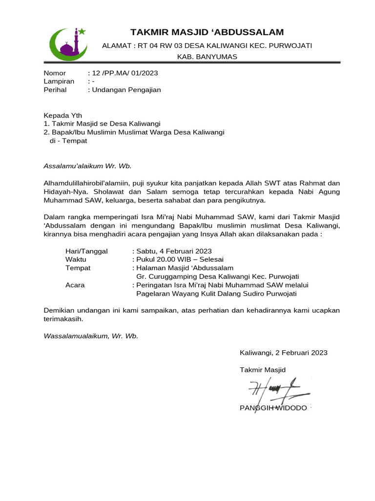 Surat Pengajian | PDF