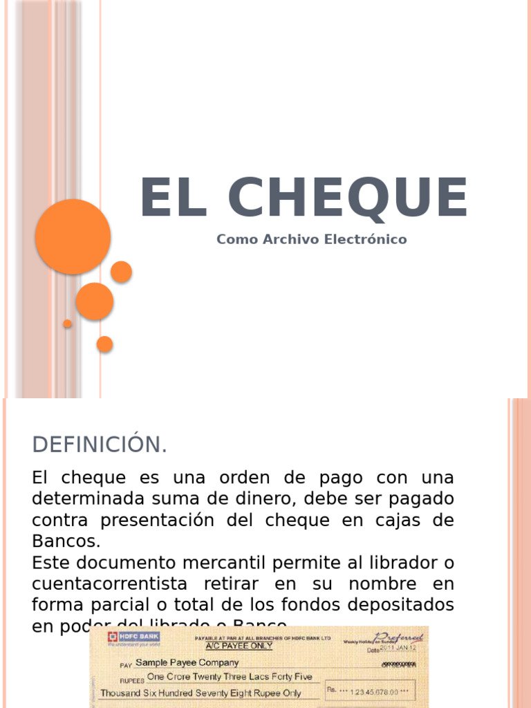 Características y Tipos de Cheques | PDF