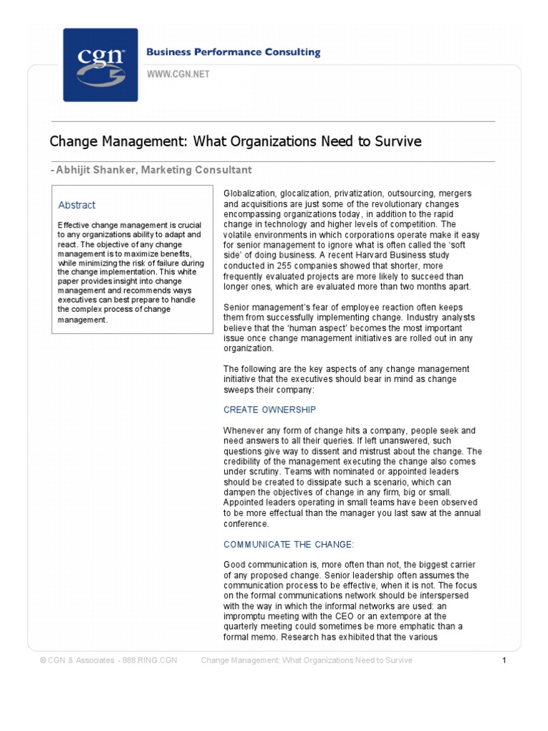 Change Management | PDF | Change Management | Leadership