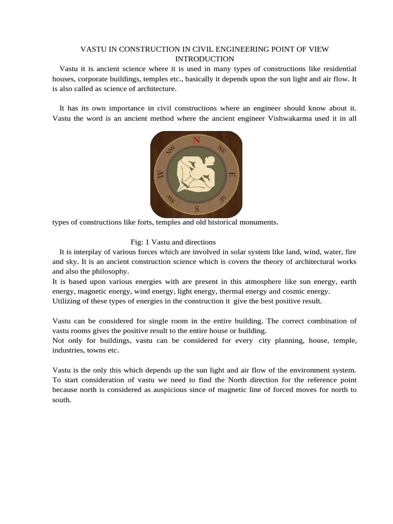 Vastu in Construction in Civil Engineering Point of View SRB Notes ...