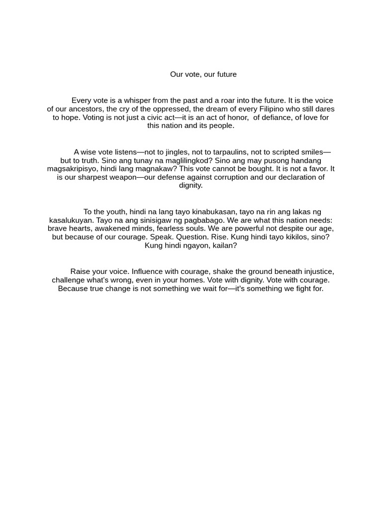 Empowering Filipino Votes for Change | PDF