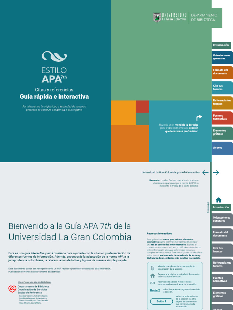 Guía Interactiva APA 7: Citas y Referencias | PDF | Estilo apa | Infografia