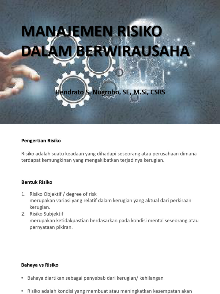 Manajemen Risiko | PDF