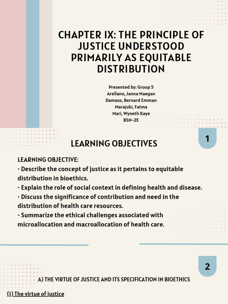 Justice and Equitable Distribution in Bioethics | PDF | Justice | Crime ...