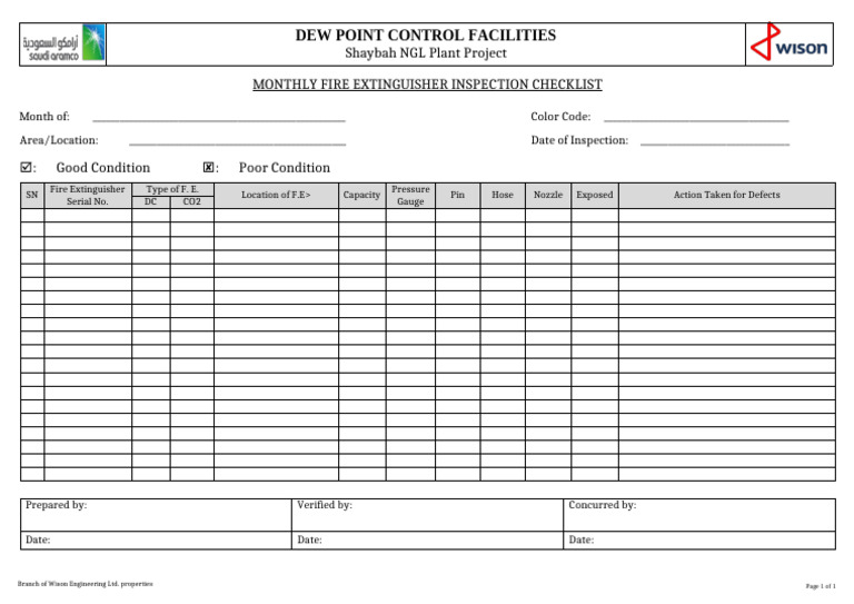 DPCU-Monthly Fire Extinguisher Checklist | PDF