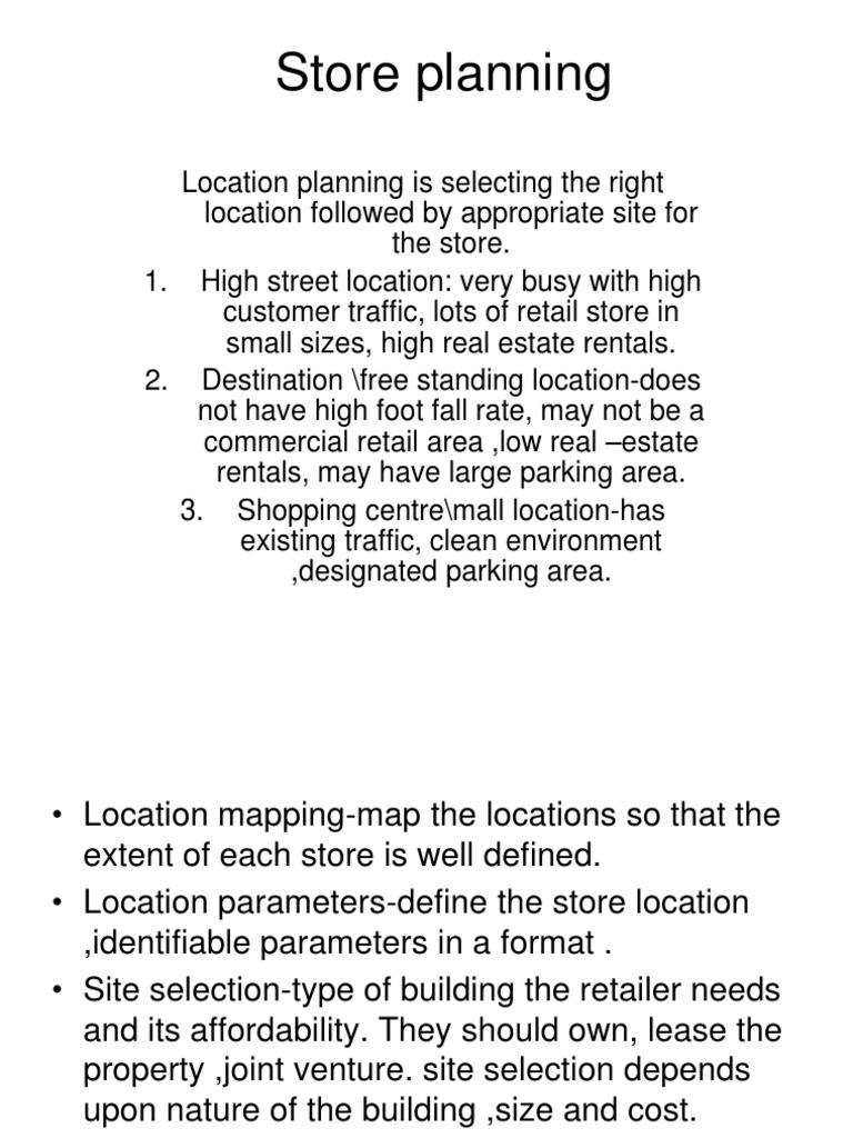 Store Planning | PDF | Retail | Marketing