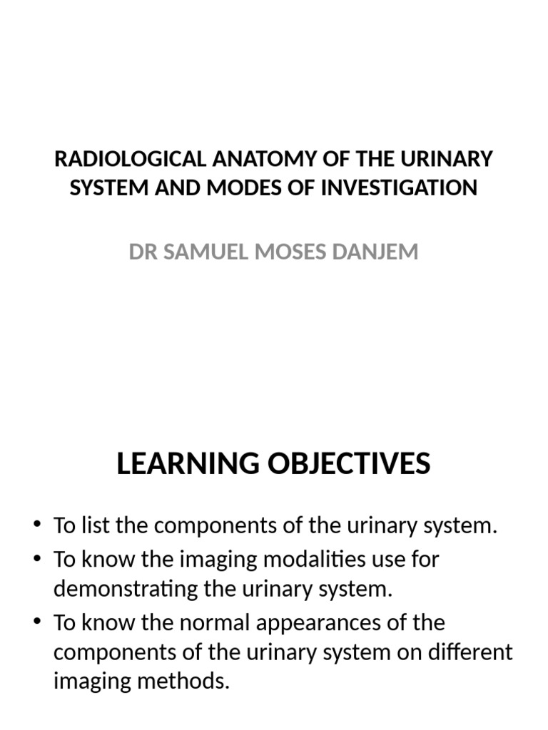 Radiological Anatomy of The Urinary System and Modes | PDF | Kidney ...