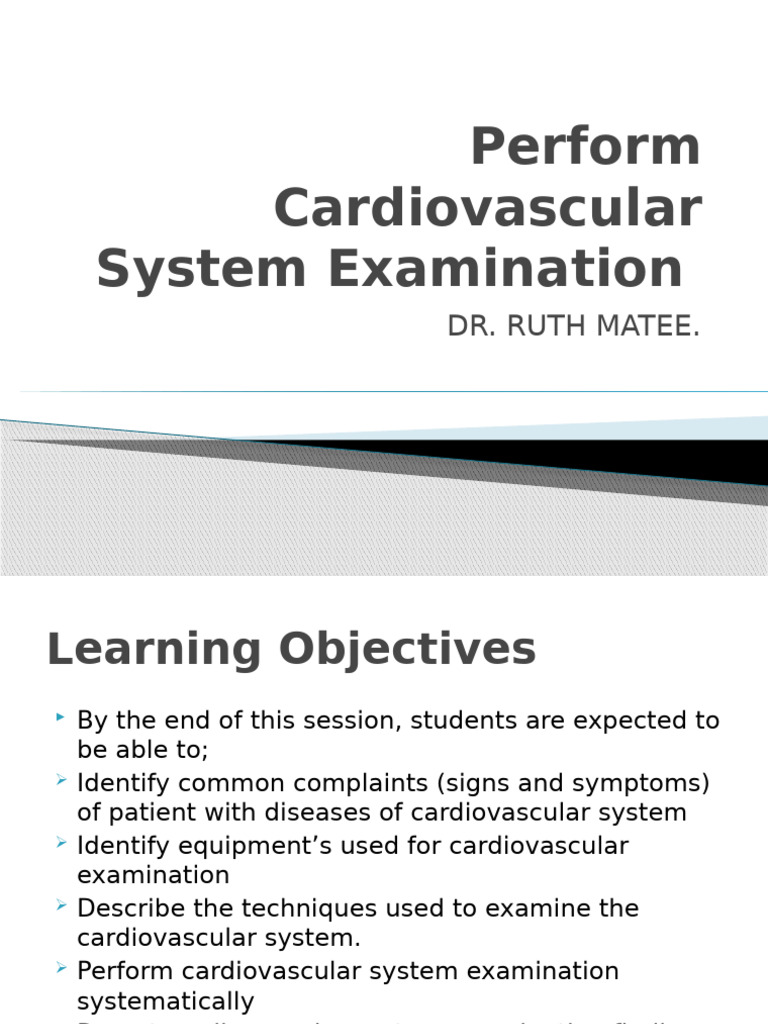 8.cardiovascular System Examination | PDF | Heart | Cardiovascular System