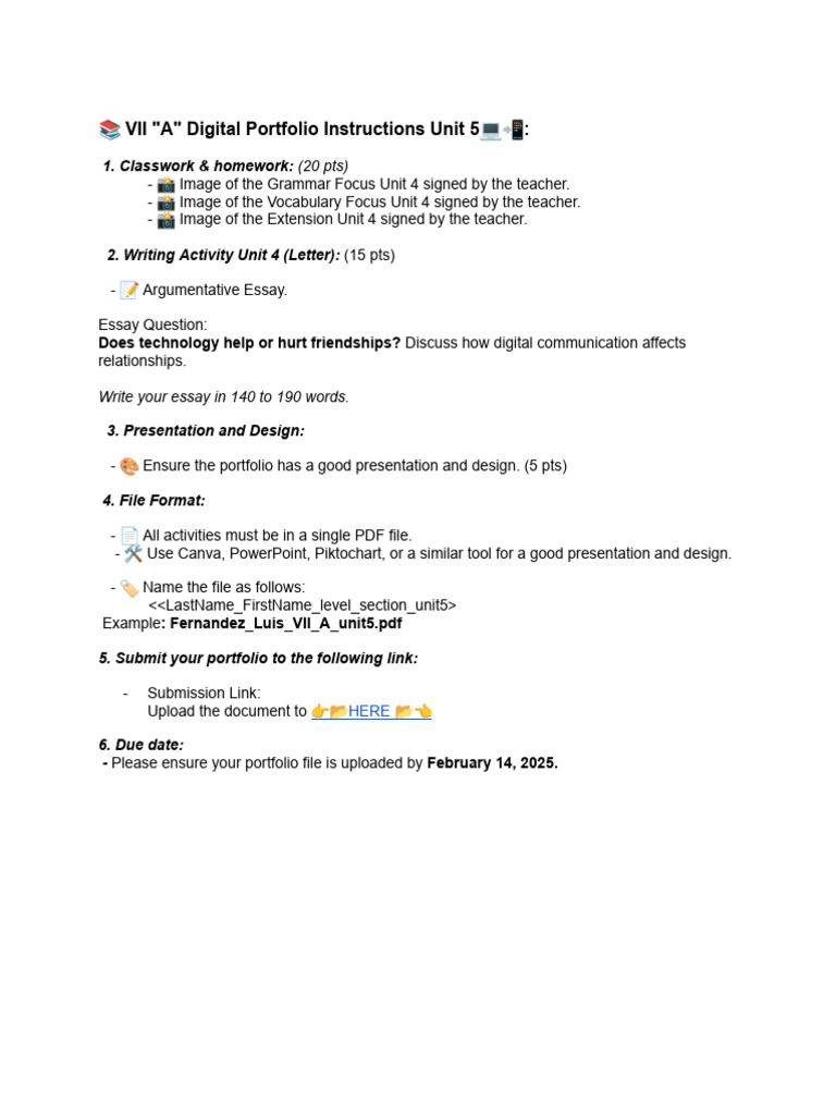 Portfolio Unit 5 - A | PDF