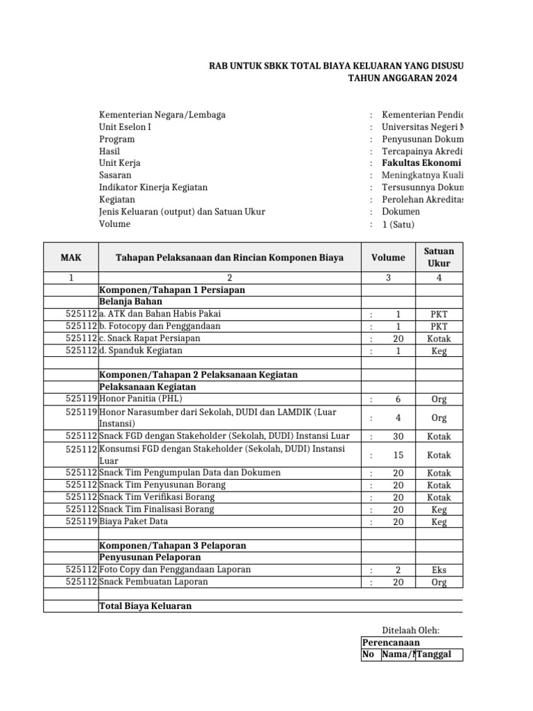 Rab Penyusunan Dokumen Akreditasi Prodi Pendidikan Administrasi Perkantoran | PDF