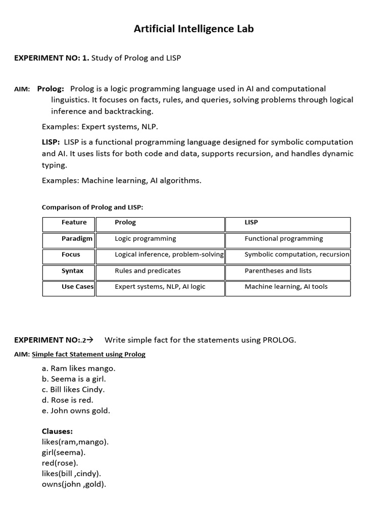 Artificial Intelligence Lab | PDF | Artificial Intelligence ...