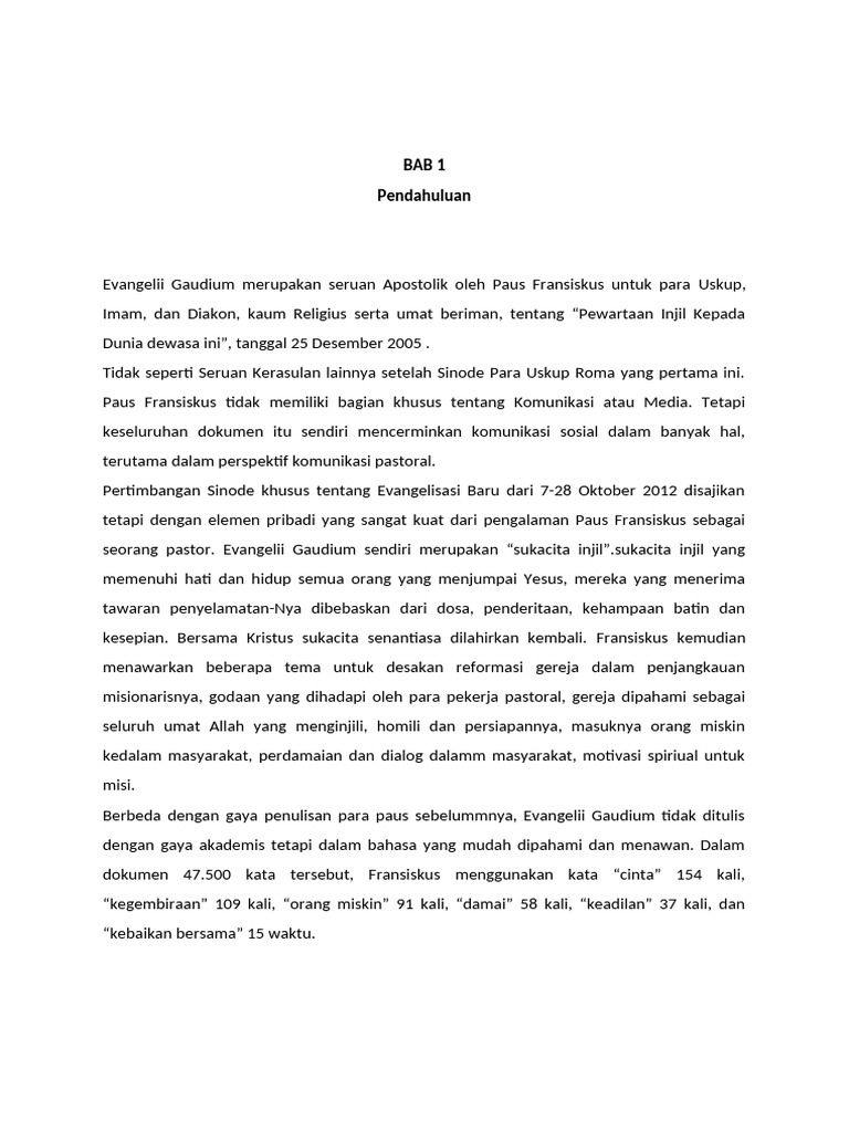 EVANGELII GAUDIUM Brs-Revisi | PDF
