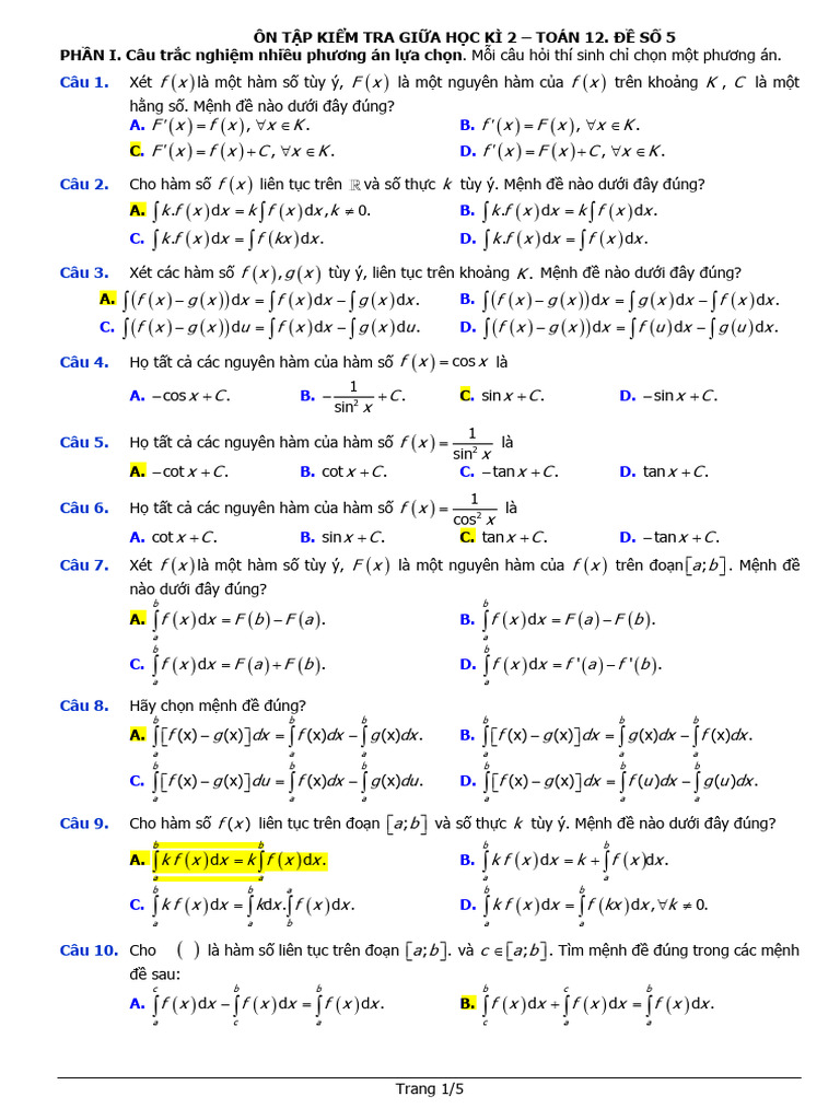 GK2. ĐỀ ÔN SỐ 5 | PDF
