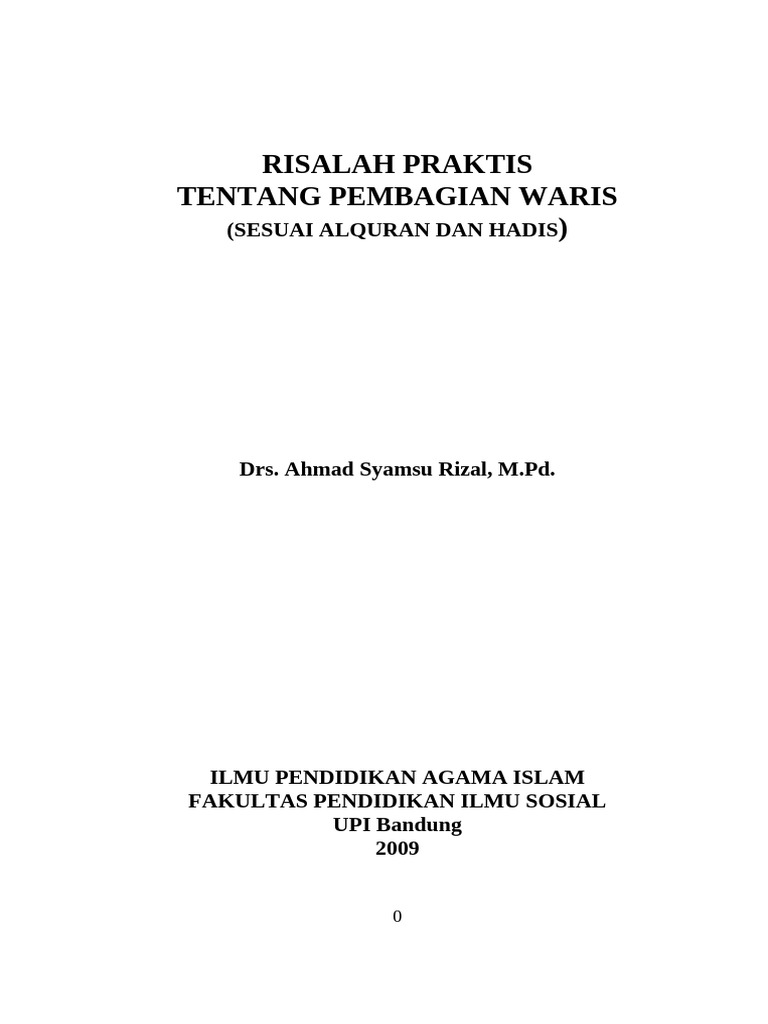 Pembagian Waris Dzawul Arham dalam Islam | PDF