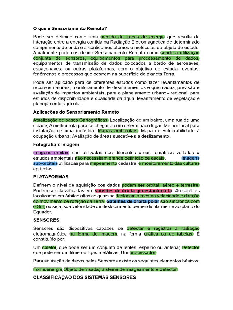 Introdução ao Sensoriamento Remoto | PDF | Radiação eletromagnética ...